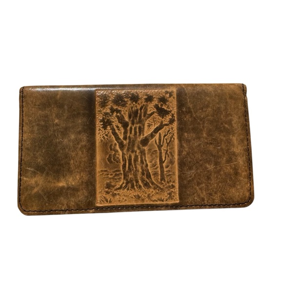 Bags | Handmade Calfskin Leather Checkbook Cover With Tree Design ...